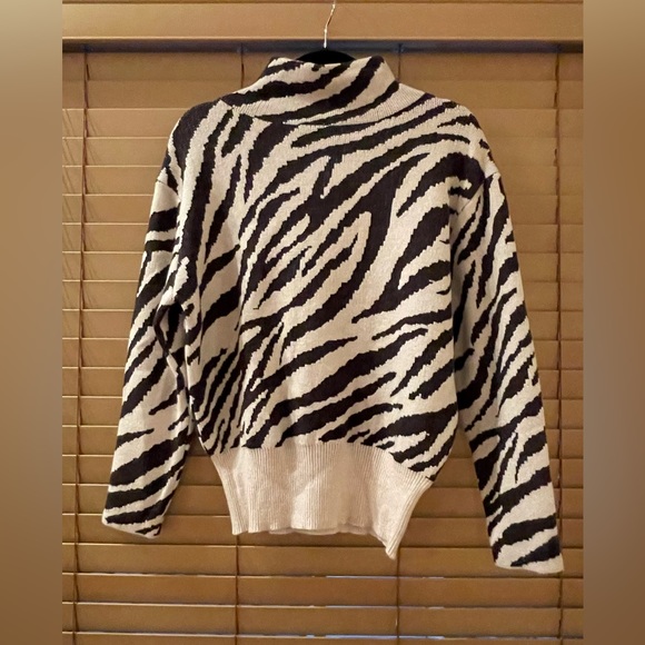 Lush | Sweaters | Flirty Zebra Print Mock Sweater | Poshmark